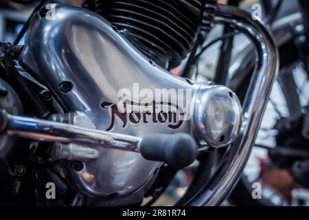 Norton motorcycle engine casing. Classic british motorcycle Stock Photo ...