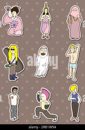 cartoon Arabian people stickers Stock Vector Image & Art - Alamy