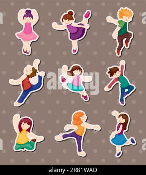 cartoon Ballet dancer stickers Stock Vector Image & Art - Alamy