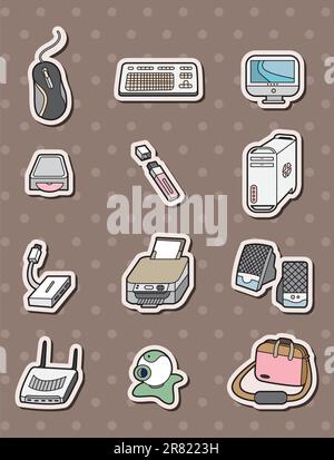 monitor computer with stickers Stock Vector Image & Art - Alamy