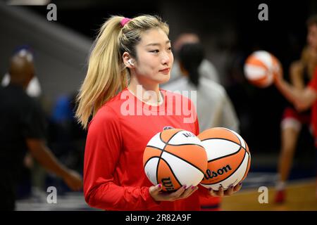 Washington Mystics guard Li Meng (3) poses for a photograph during an ...