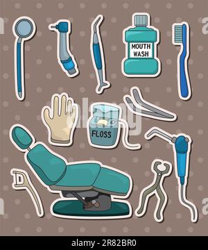 cartoon dentist tool stickers Stock Vector Image & Art - Alamy