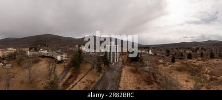 Ruins of the Nevele Grande Hotel, a high rise resort hotel located in ...
