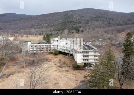 Ruins of the Nevele Grande Hotel, a high rise resort hotel located in ...