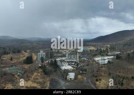 Ruins of the Nevele Grande Hotel, a high rise resort hotel located in ...
