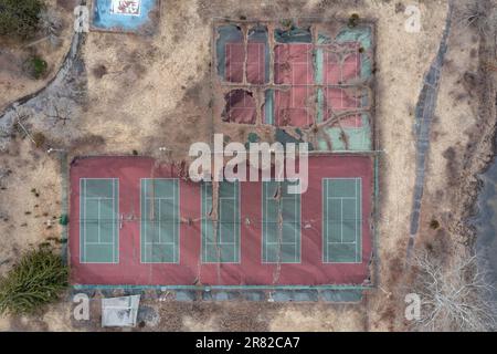 Ruins of the Nevele Grande Hotel, a high rise resort hotel located in ...