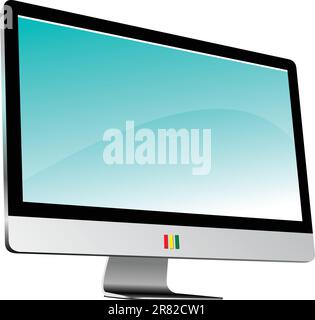 Flat computer monitor. Display. Vector illustration Stock Vector Image ...