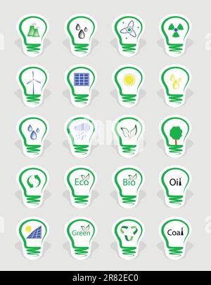 Eco energy types icons Stock Vector Image & Art - Alamy
