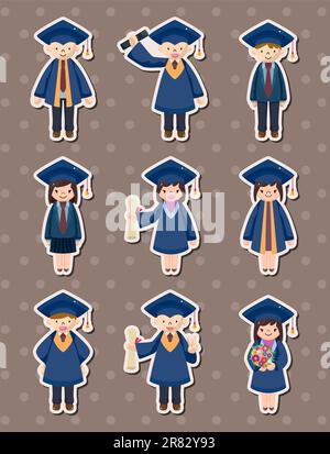 Graduate girl cartoon character illustration Stock Vector Image & Art ...