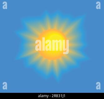 Realistic sun rays. Yellow sun ray glow abstract shine light effect ...