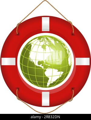 red ring-buoy with rope. Also available as a Vector in Adobe ...