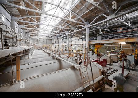 Digestion tanks for foam concrete blocks steam hardening Stock Photo ...