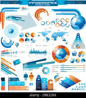 Premium infographics master collection: graphs, histograms, arrows ...