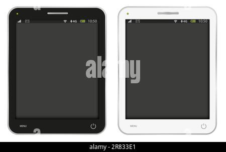 Illustration of Fictitious PC Tablet Isolated on White Stock Vector ...