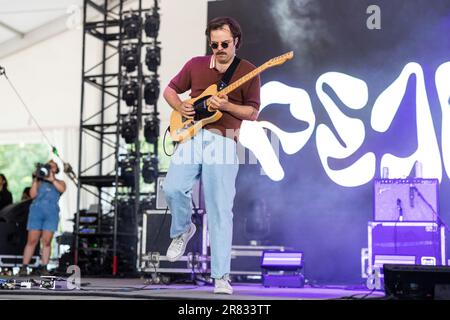 Christopher Vanderkooy of Peach Pit performs during the 2023 Bonnaroo ...