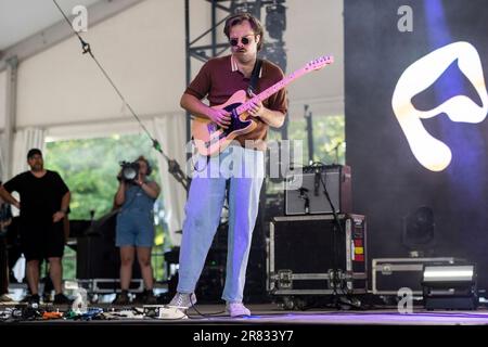 Christopher Vanderkooy of Peach Pit performs during the 2023 Bonnaroo ...