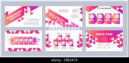 Streaming service presentation templates set Stock Vector Image & Art ...