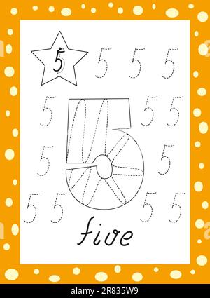 numbers coloring for children. Hand drawn Arabic numerals from one to ...