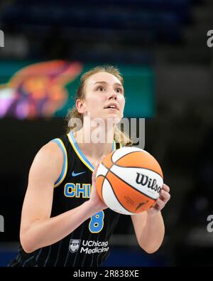 Chicago Sky's Alanna Smith eyes a free throw in a WNBA basketball game ...