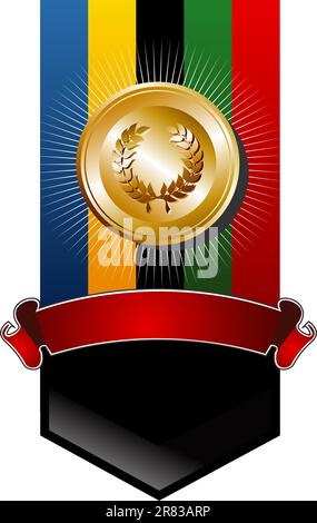 Olympics Games gold medal illustration. Vector file layered for easy ...