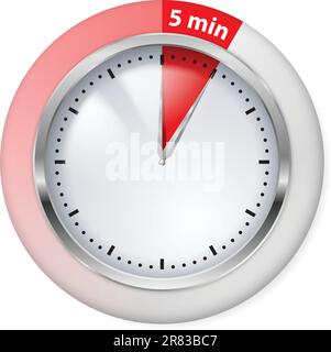 clock of red color on white background vector illustration design Stock ...