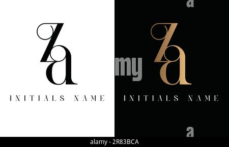 Luxury Initial ZA or AZ Monogram Text Letter Logo Design Stock Vector Image & Art - Alamy