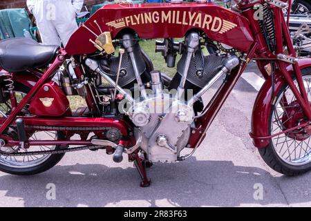 Flying Millyard motorcycle at the Flywheel event at Bicester Heritage ...