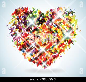 Mosaic red heart pattern. Decorative Vector texture for Valentines Day ...