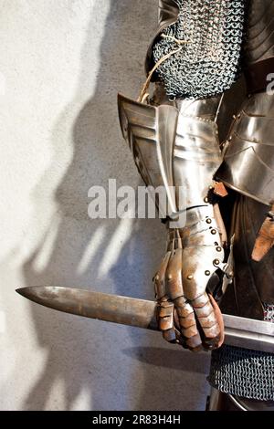 Detail of medieval armour, north Italy, Piemonte, XIV century Stock ...