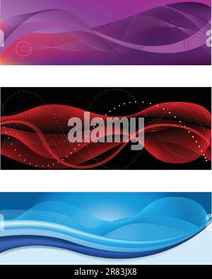 Set of abstract colorful web headers and cards. Abstract vector ...