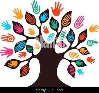 Isolated Diversity Tree hands Stock Vector Image & Art - Alamy