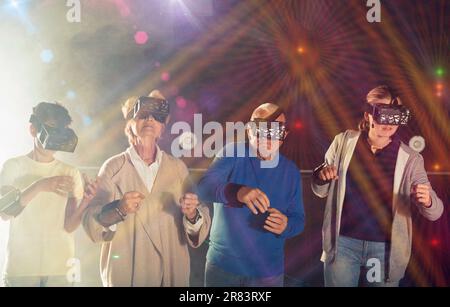 Family is looking for a way out of the quest room, going through ...