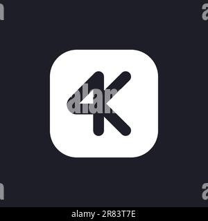 4K resolution pixel perfect white linear ui icon for dark theme Stock ...