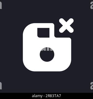 Cancel saving pixel perfect white linear ui icon for dark theme Stock ...