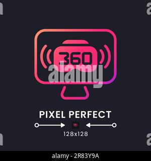 Interactive live streaming pink solid gradient desktop icon on black Stock Vector Image & Art ...