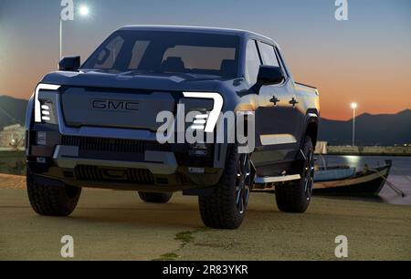 GMC Sierra EV Denali |.All-Electric Truck Stock Photo - Alamy