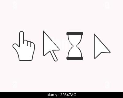 Desktop computer mouse cursors. Laptop PC pointer icons Stock Vector ...