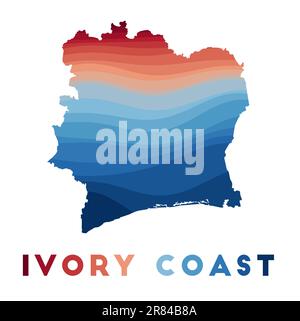 Ivory Coast Map Flag. Map of the Republic of Côte d'Ivoire with the ...