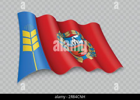 3D Realistic waving Flag of Altai Republic is a region of Russia on ...