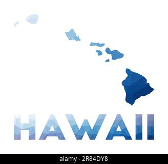 Low poly map of Hawaii. Geometric illustration of the us state. Hawaii ...