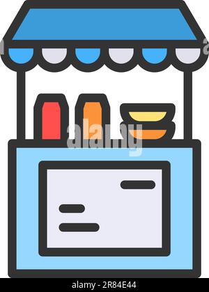 Food stall line icon, outline vector sign, linear style pictogram ...