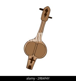Adyrna Kazakh traditional folk musiacal instrument. Vector illustration ...