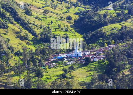 Beautiful small colonial village in Colombian mountains, South America ...