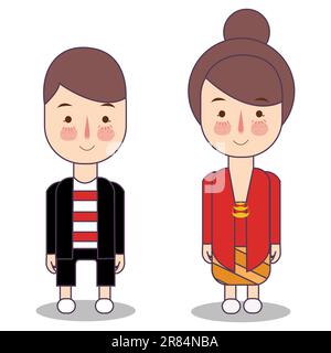 Traditional dress native tribe form Indonesian Java Javanese boy and ...