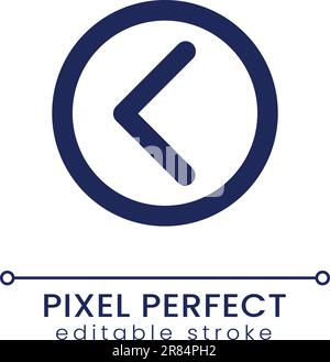 Left direction arrow pixel perfect white linear ui icon for dark theme Stock Vector Image & Art ...