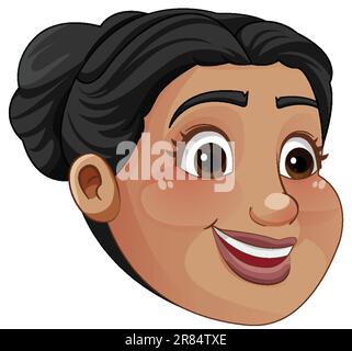 Chubby Woman Face Cartoon Character illustration Stock Vector Image ...