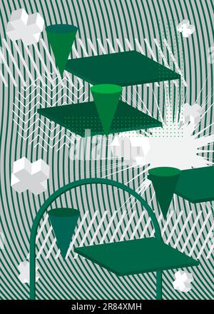 Retro green geometrical social banner vector Stock Vector Image & Art ...