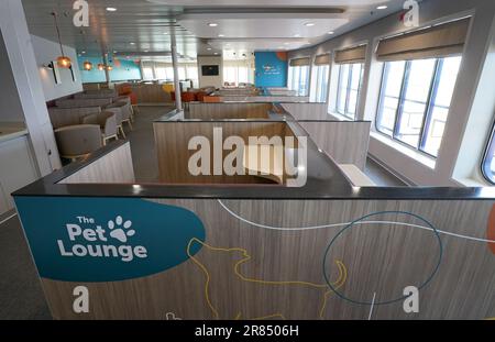 A view of the Pet Lounge onboard the new P&O Pioneer ferry at the Port ...