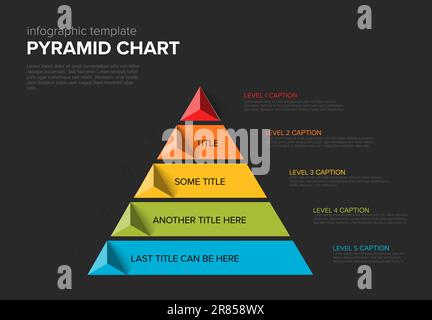 Vector Infographic stipe layers template with five levels - color ...
