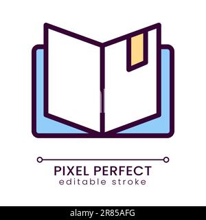 Open book pixel perfect RGB color icon for dark theme Stock Vector ...